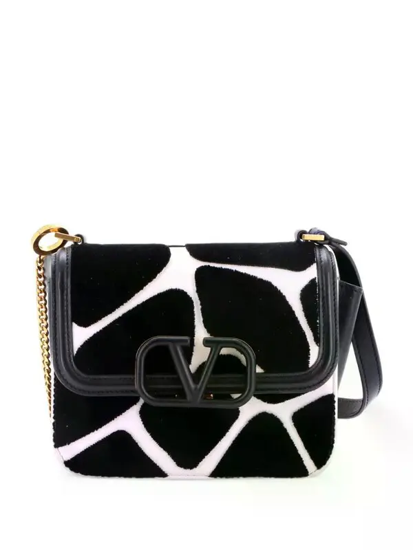 Valentino Garavani Vsling Printed Textile With Leather Small Shoulder Bag