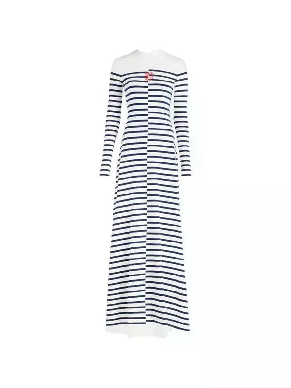 JEAN PAUL GAULTIER Asymmetrical Neck Marinière Dress