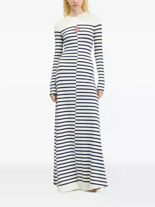 JEAN PAUL GAULTIER Asymmetrical Neck Marinière Dress