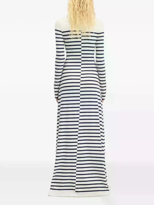 JEAN PAUL GAULTIER Asymmetrical Neck Marinière Dress