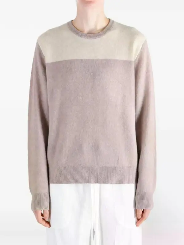 Frenckenberger Colour-block Crew-neck Sweater - Pink