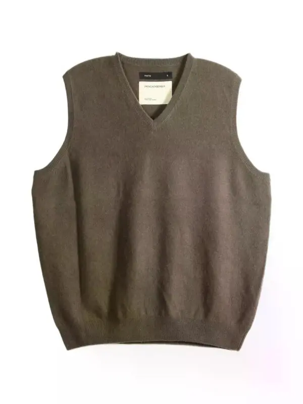 Frenckenberger V-neck Knitted Sweater - Brown