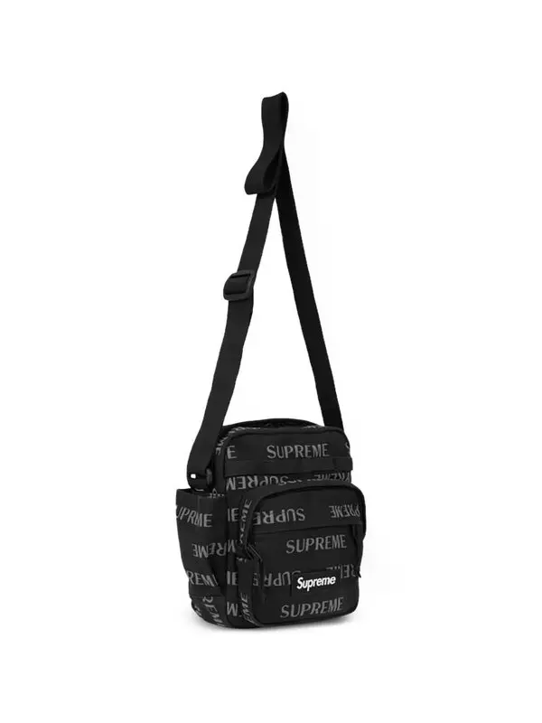 Supreme Logo Print Shoulder Bag - Black