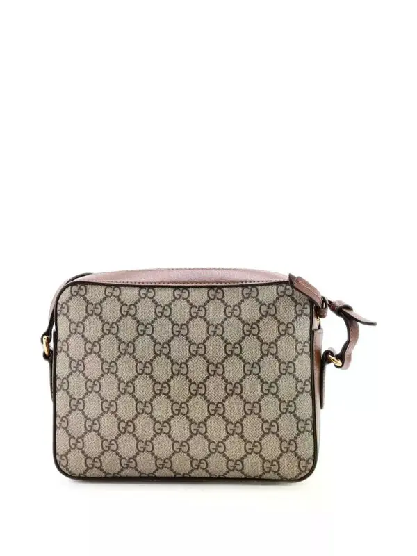 Gucci Horsebit 1955 Flap Pocket Camera Bag Gg Coated Canvas And Leather Small Crossbody Bag - Brown