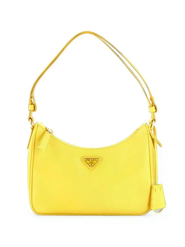Prada Re-edition Hobo Saffiano Leather Mini Shoulder Bag - Yellow