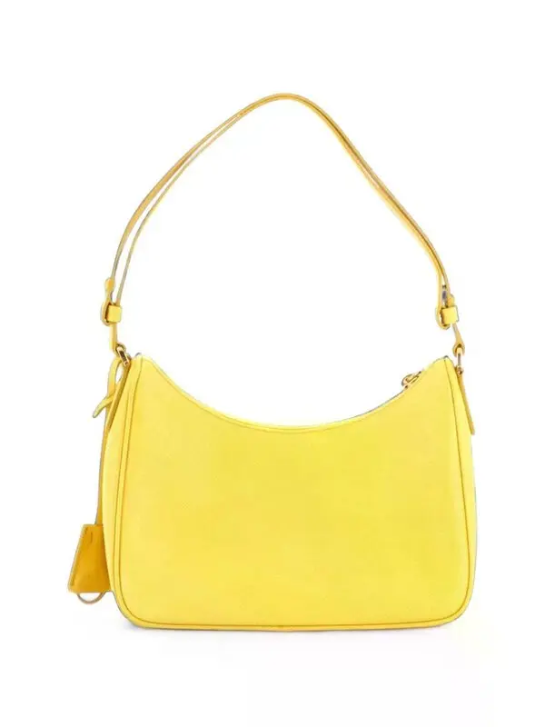 Prada Re-edition Hobo Saffiano Leather Mini Shoulder Bag - Yellow