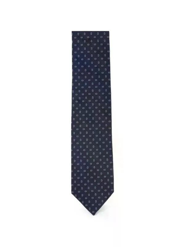 BARBA NAPOLI Geometric-pattern Tie - Blue