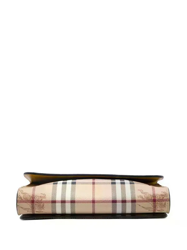 Burberry Haymarket Check Coated Canvas And Calfskin Crossbody Bag