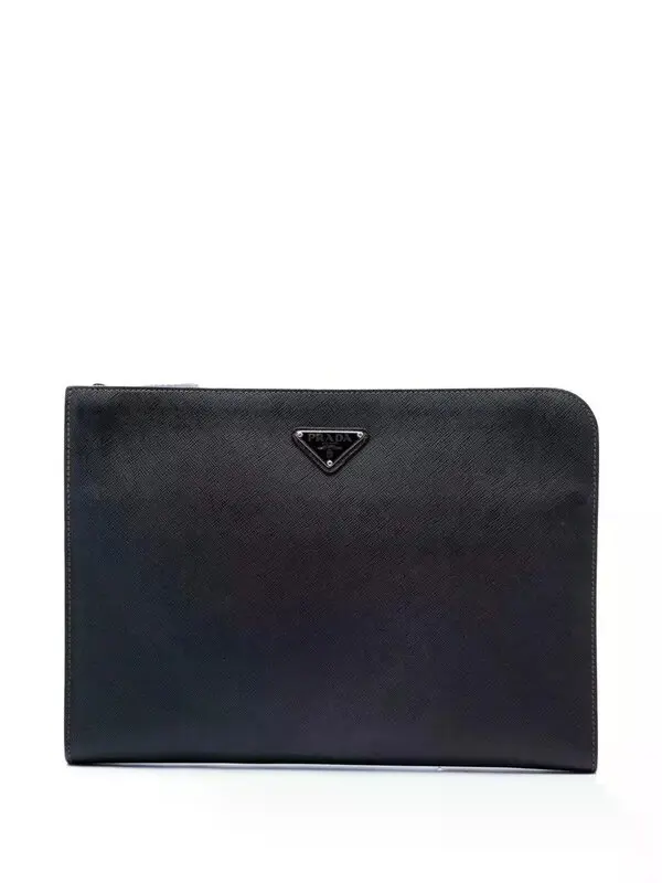 Prada 2013-2026 Saffiano Clutch Bag - Black