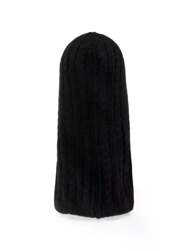 Moncler Cable-knit Logo-patch Balaclava - Black