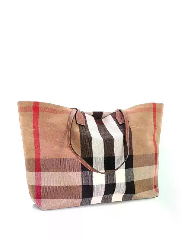 Burberry Soft House Check Canvas Medium Tote Bag - Brown