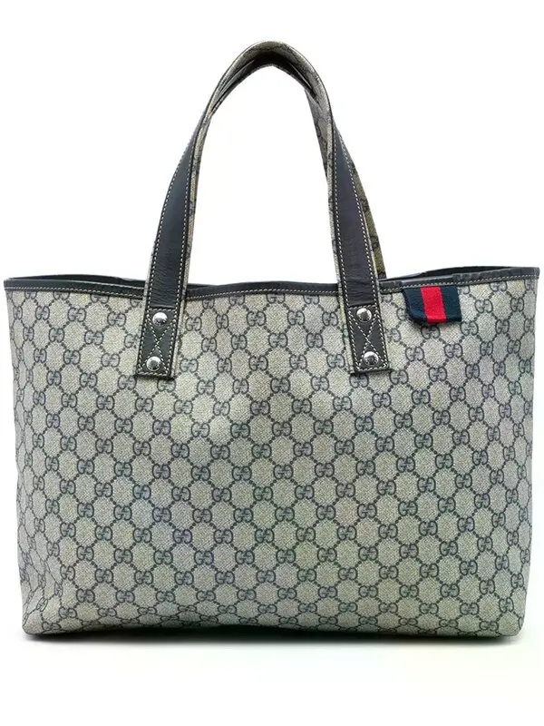 Gucci 2016-2026 Medium Gg Supreme Web Loop Tote Bag - Neutrals