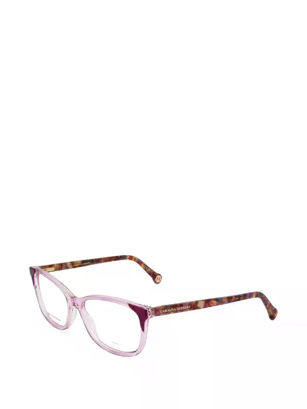 Carolina Herrera Tortoiseshell-effect Rectangle-frame Glasses
