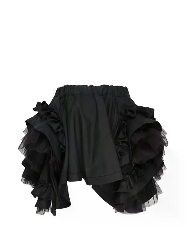 Noir Kei Ninomiya Ruffled Tulle-trim Mini Skirt
