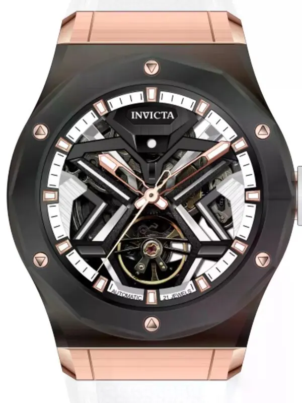 INVICTA Celestial Automatic Watch With Skeleton Dial - Black