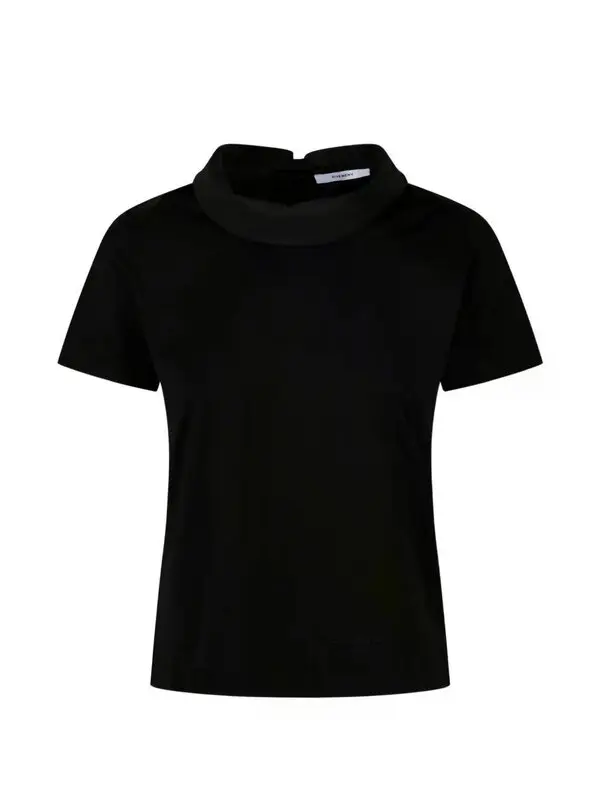 Givenchy Cowl-neck Logo-embroidered T-shirt - Black