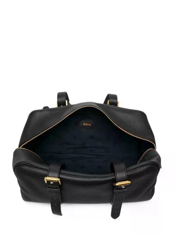 Mulberry Boston Buckle-detail Grained Leather Tote Bag - Black