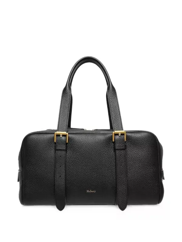Mulberry Grained Leather Tote Bag With Buckle Detail - Black