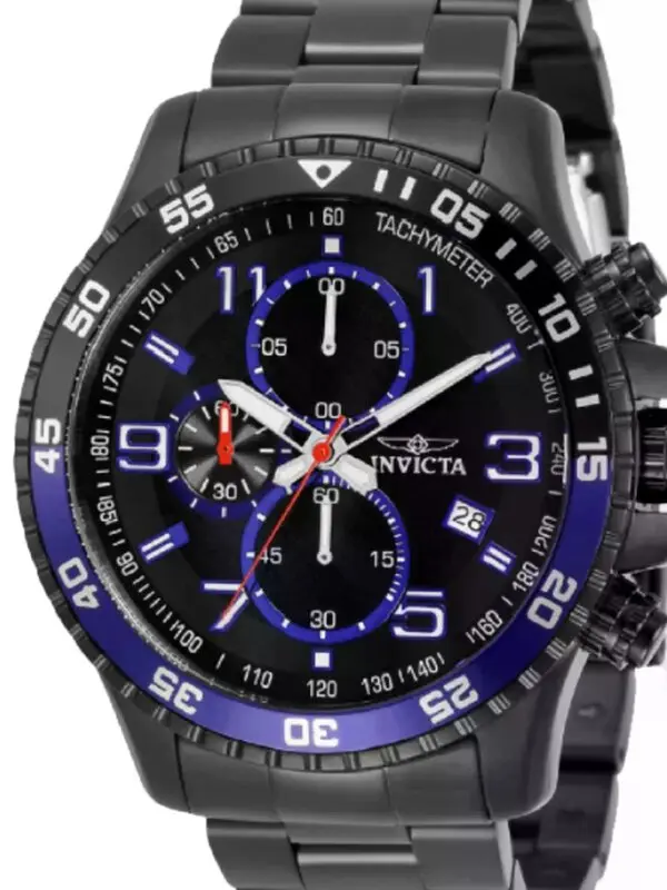 INVICTA Chronograph Watch With Logo Print - Black
