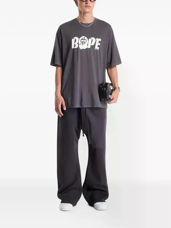 A BATHING APE Logo-print Relaxed-fit T-shirt - Grey