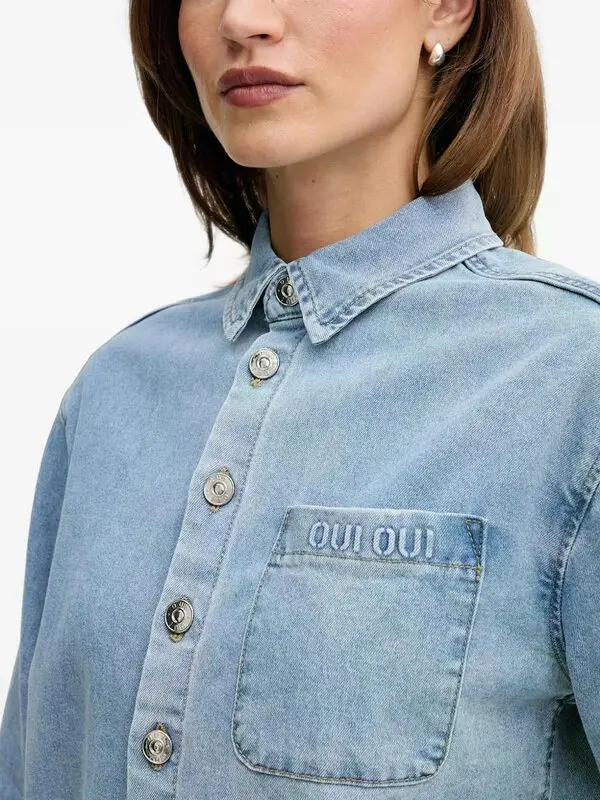 OUI Logo-embroidered Denim Shirt