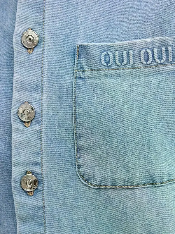 OUI Logo-embroidered Denim Shirt