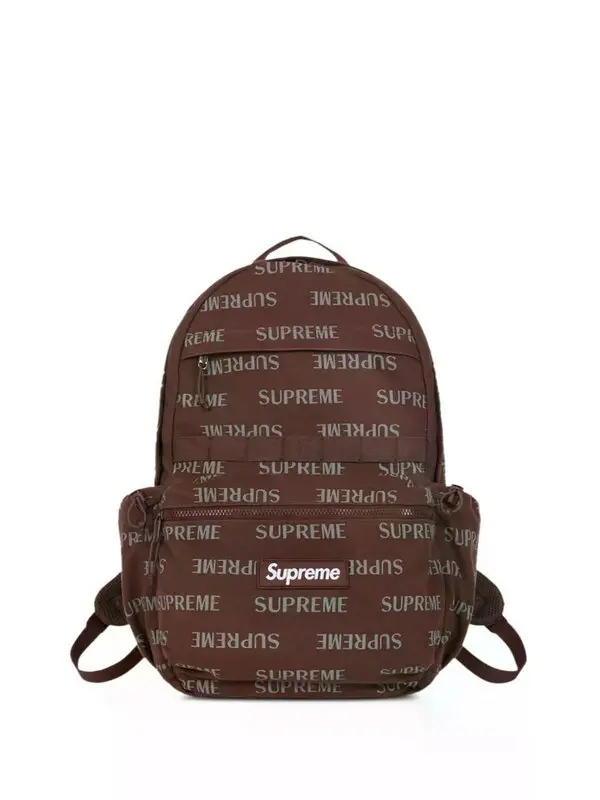 Supreme All-over Logo Print Backpack - Brown