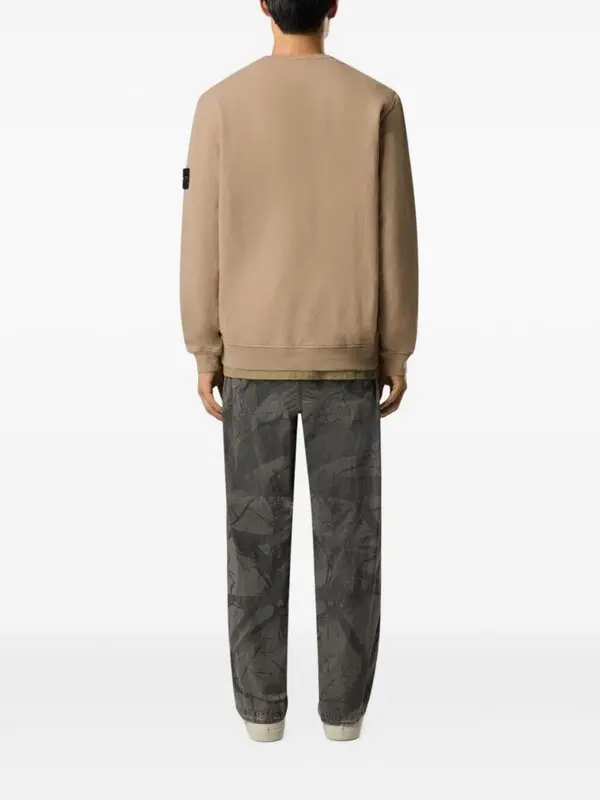 Stone Island Cotton Crewneck Sweatshirt With Logo Patch - Brown