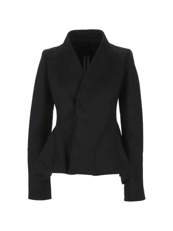 Rick Owens Wool Blazer Jacket - Black