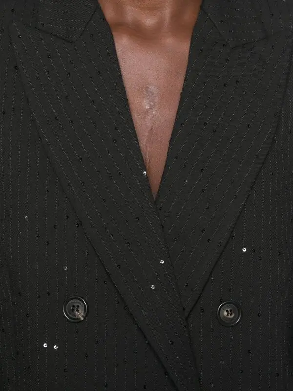 Ermanno Scervino Wool Double-breasted Jacket With Sequins