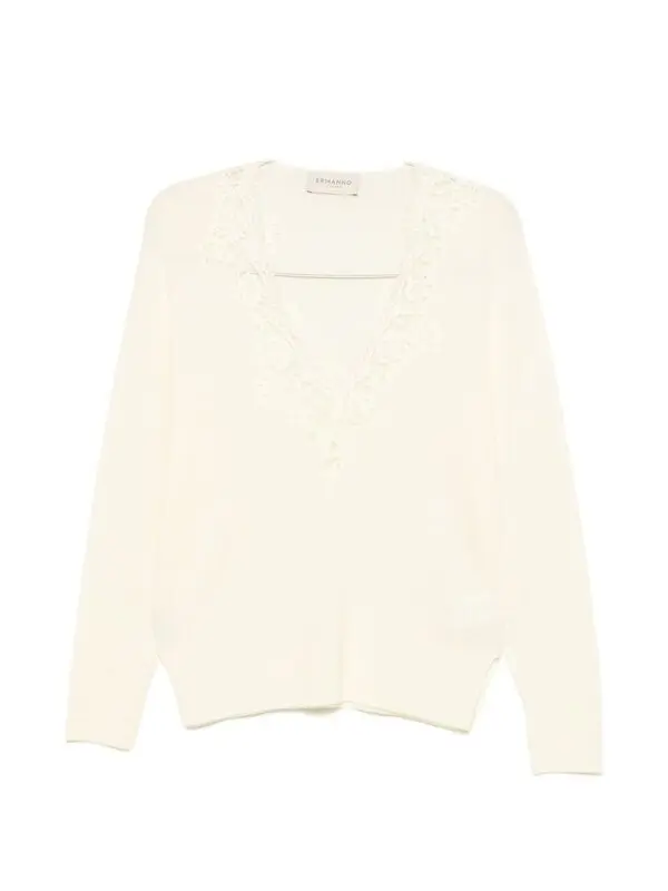 Ermanno Scervino Wool V-necked Sweater