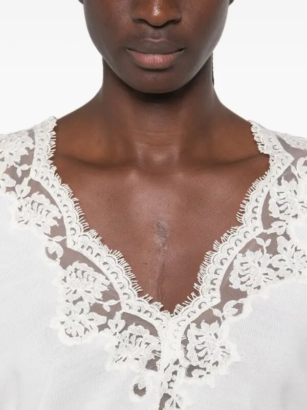 Ermanno Scervino Wool V-necked Sweater