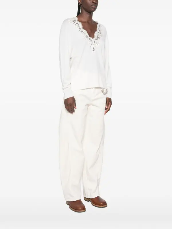 Ermanno Scervino Wool V-necked Sweater