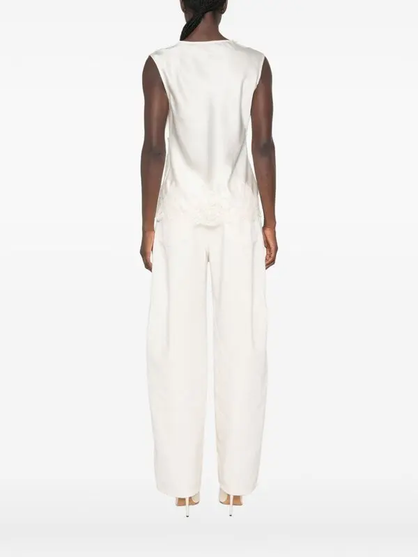 Ermanno Scervino Lace Trim V-neck Tank Top
