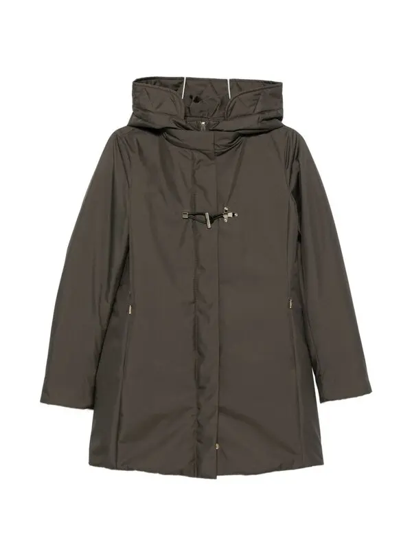 FAY Nylon Midi Parka Coat - Green