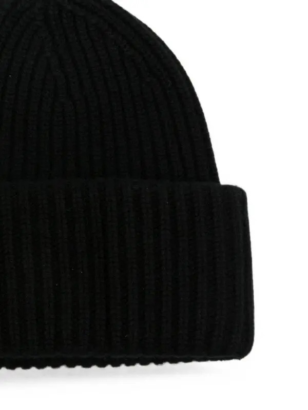 Soft Goat Ribbed Knit Wool Beanie