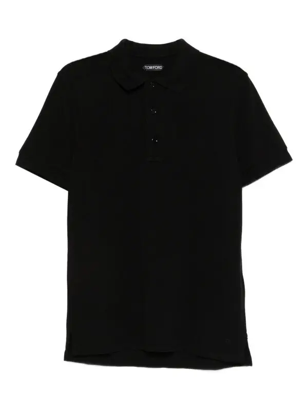 TOM FORD Cotton Blend Polo Shirt - Black