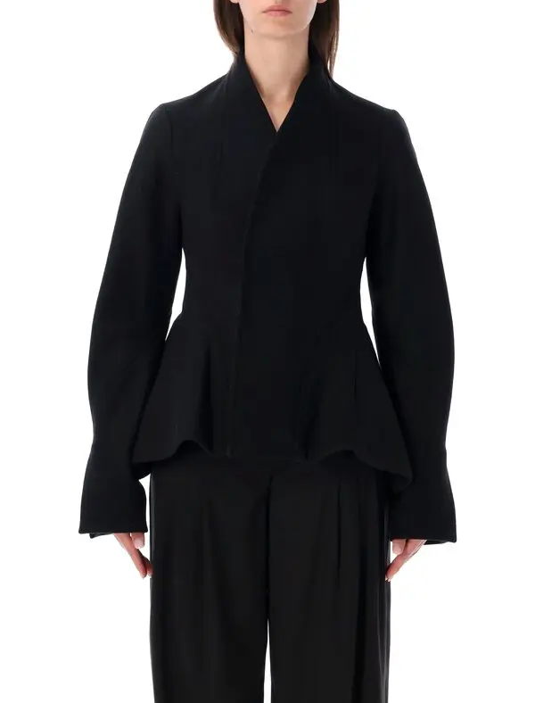 Rick Owens Asymmetrical Wrap Jacket - Nero