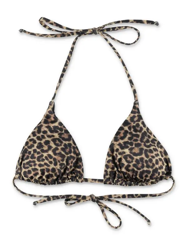 MATINEE Mini Triangle Bikini Top With Adjustable Ties - Brown