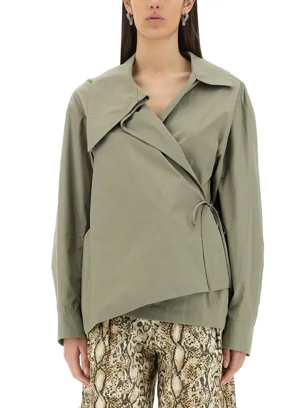 Dries Van Noten Asymmetrical Button-front Shirt - Green