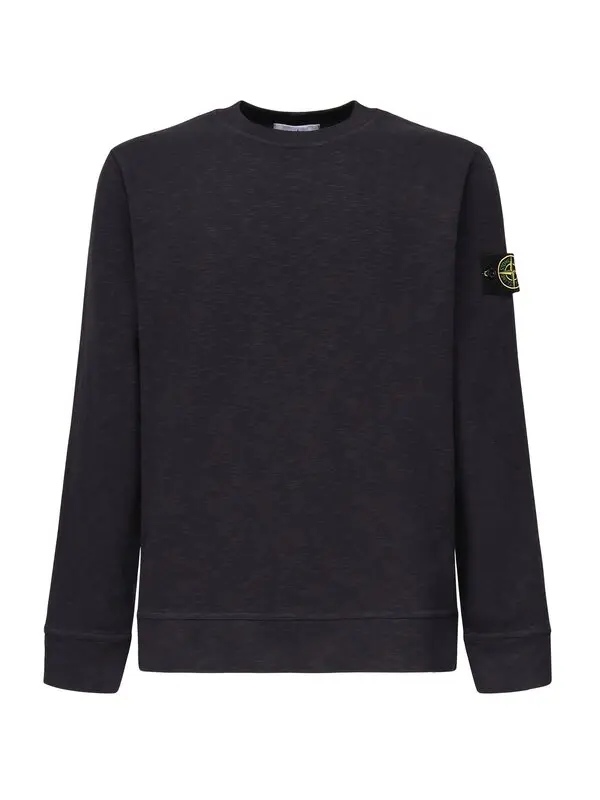 Stone Island Crewneck Sweatshirt With Badge Patch