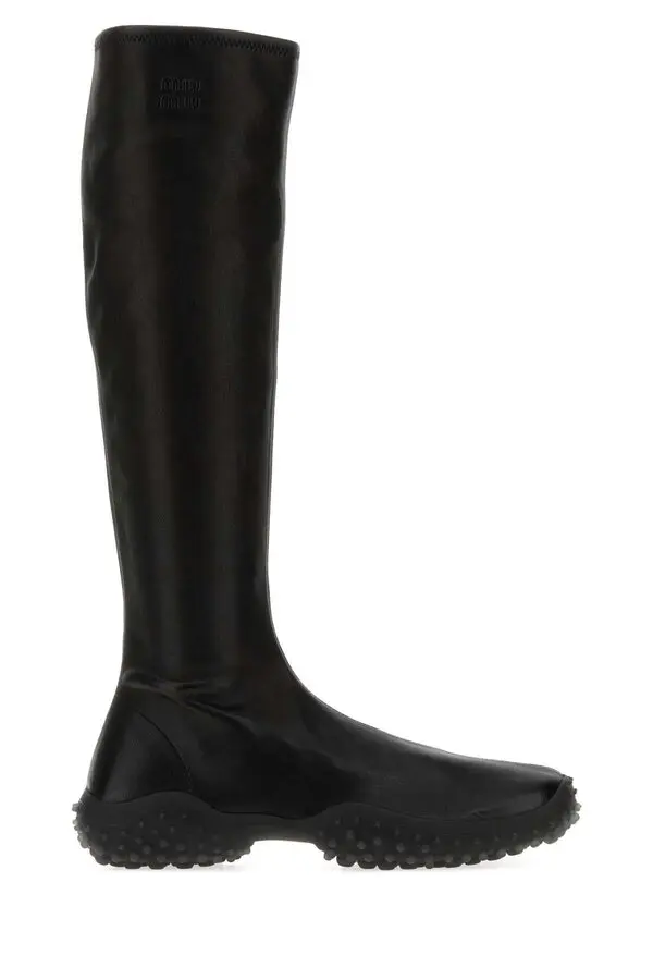 Miu Miu Nappa Leather Pull-on Boots With Rubber Sole