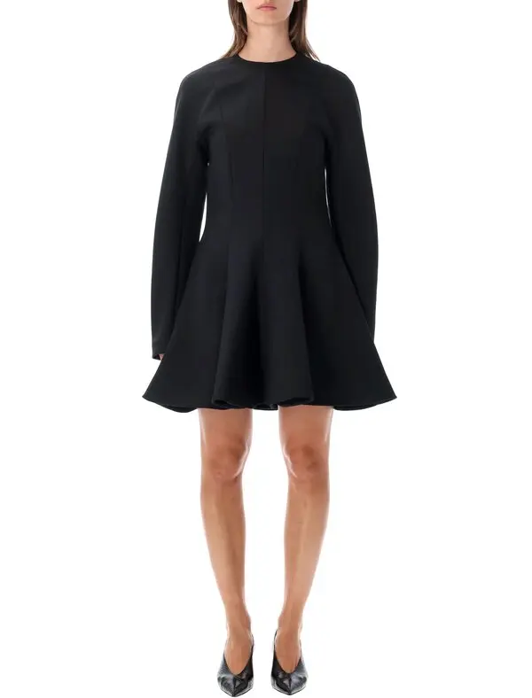 Stella McCartney Long-sleeve Fit And Flare Mini Dress - Nero