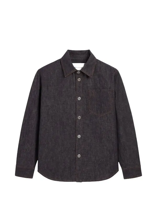 AMI Paris Classic Wool Blend Coat - Navy