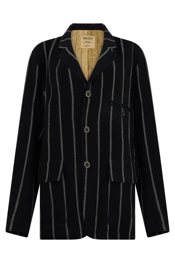 UMA WANG Vertical Striped Virgin Wool Blazer
