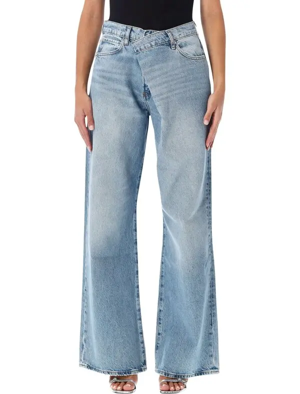 FRAME Asymmetric Waist Wide-leg Jeans - Dodger Light Blue