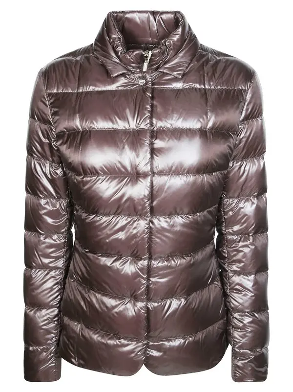 Herno Mini Puffer Jacket In Light Mélange - Marrone