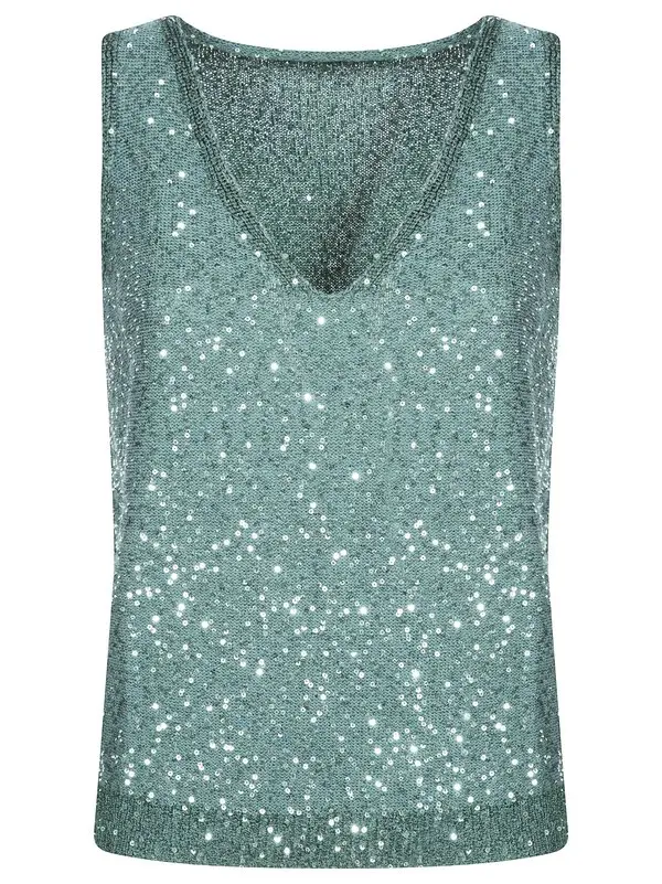 Max Mara Sequin Gilet - Verde