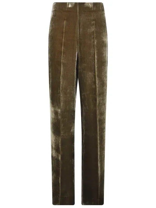PAROSH Viscose Silk Velvet-effect Pants