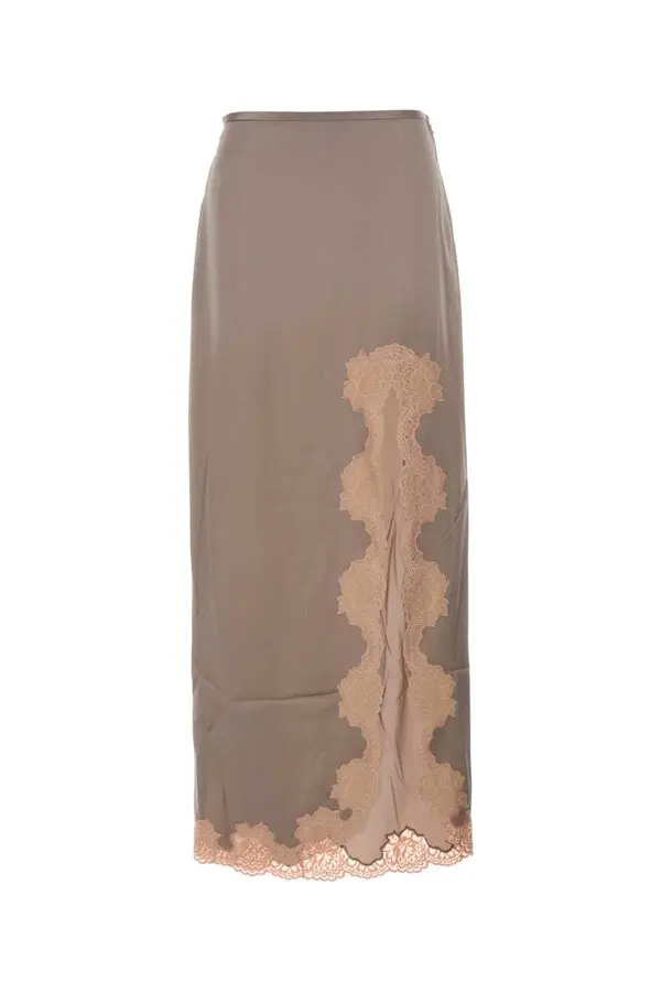 Valentino Garavani Lace & Crepe Satin Skirt - Fawnblush